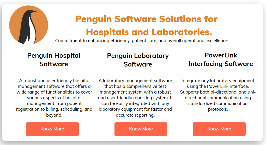 Penguin Hospital & Laboratory Software Solutions | Penguin software ...